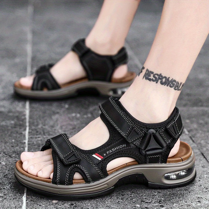 Men's Orthopedic Leather Sandals – Breathable, Adjustable, Air Cushion ...